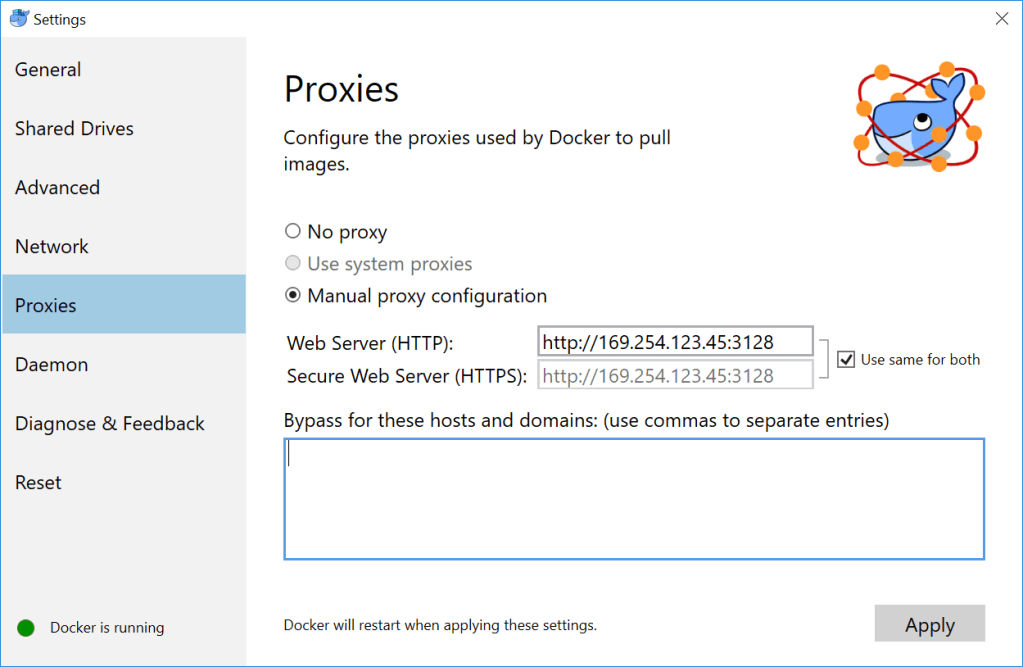 Docker for Windows behind a corporate web proxy: tips and tricks ...